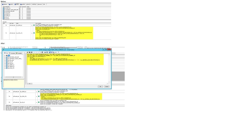 Query Transform - text removed from Join Condition block - job design - BusinessObjects Board