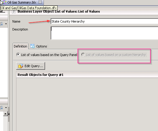 List Of Values Based On A Custom Hierarchy Optio Building Semantic Layer Businessobjects Board