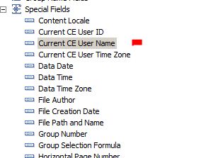 How to display current user - crystal reports - BusinessObjects Board