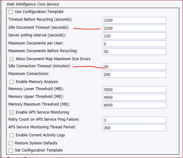 Setting Reasonable Timeout Parameters For Web Intelligence Webintelligence Businessobjects Board