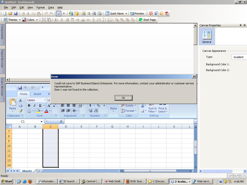 How to connect dashboard design with Universe.? - Xcelsius - Crystal Dashboard Design ...