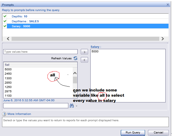 Selecting All Values Through Prompt In Sap Webi Building Semantic Layer Businessobjects Board