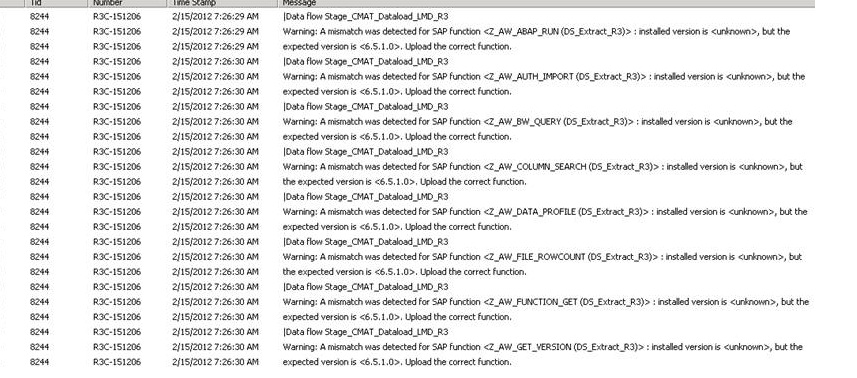 Error Calling R3 To Get Table Data Sap Erp Bw Businessobjects Board
