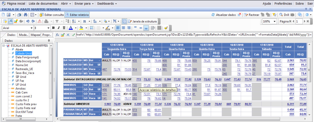 Multivalue Error Using Hyperlink For Opendocument Webintelligence