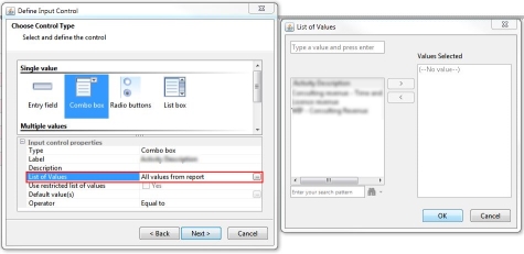 Can we Control Input Control List ? - webintelligence - BusinessObjects Board