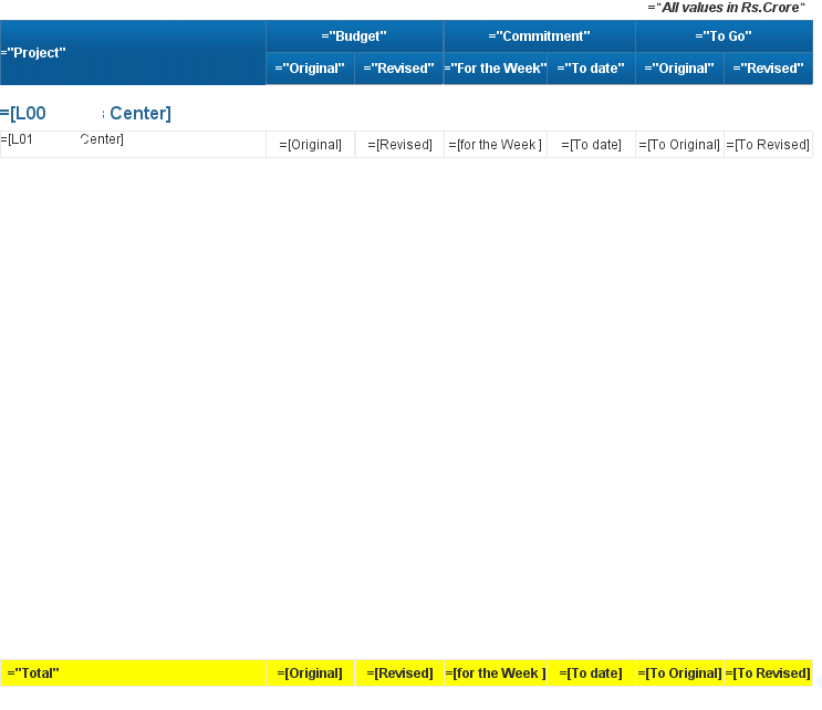 How do i align a table below a section in Webi BO FP3 - webintelligence - BusinessObjects Board