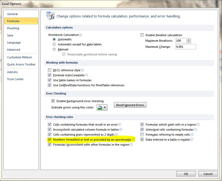 Excel and the little green triangle - webintelligence - BusinessObjects Board
