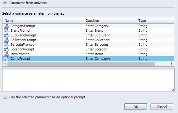 Conditional Optional Prompts Building Semantic Layer Businessobjects Board