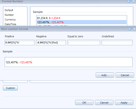 how to remove - from the % column? - webintelligence - BusinessObjects Board