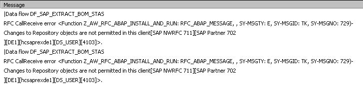 Rfc Callreceive Error Function Zawrfcabapinstallandrun Sap Erp Bw Businessobjects Board