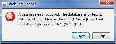 Custom SQL issue - webintelligence - BusinessObjects Board