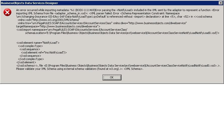 Unable To Import Metadata Into Webservice Datastore Realtime Businessobjects Board