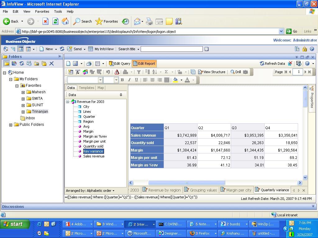 How to do a 'a-b' variance in Web Intelligence? - webintelligence - BusinessObjects Board